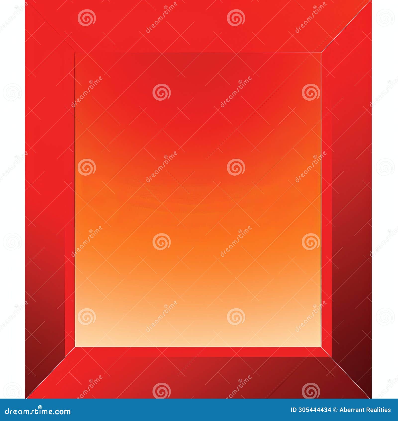 A Red Square Frame on a White Background Stock Illustration ...