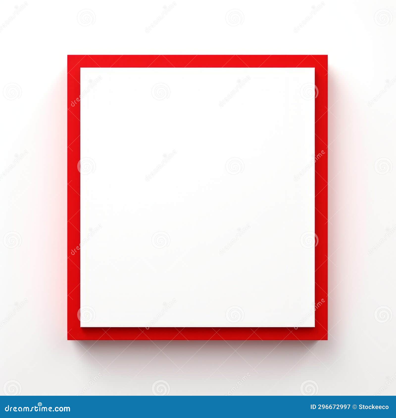 Minimalist White Box Frame on Vibrant Red Background Stock Illustration ...