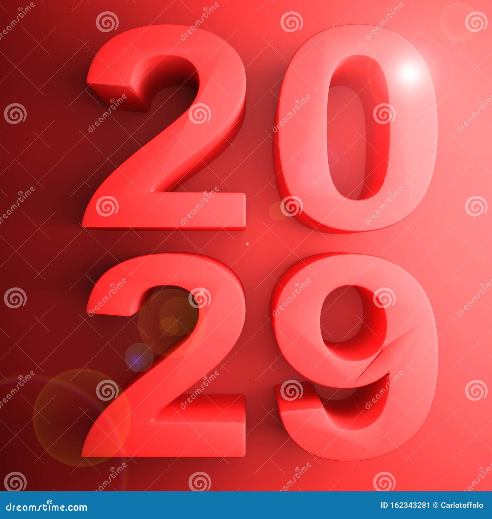 2029 Red Square Icon - 3D Rendering Illustration Stock Illustration ...