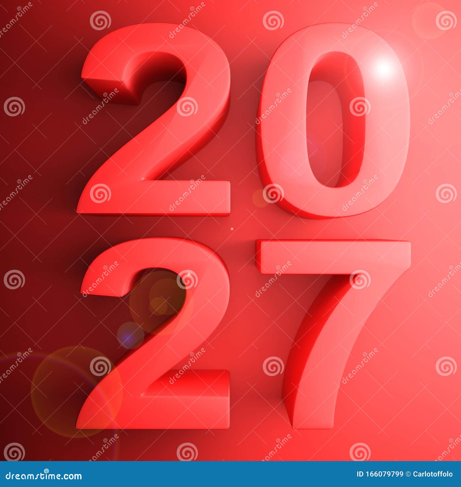 2027 Red Square Icon - 3D Rendering Illustration Stock Illustration ...