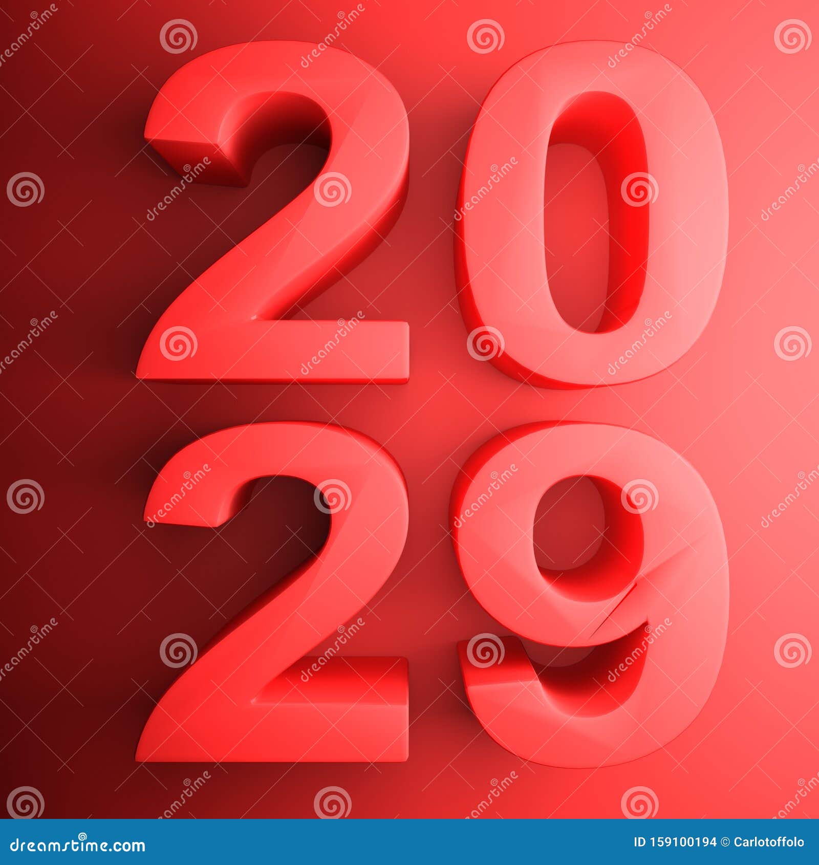 2029 Red Square Icon - 3D Rendering Illustration Stock Illustration ...