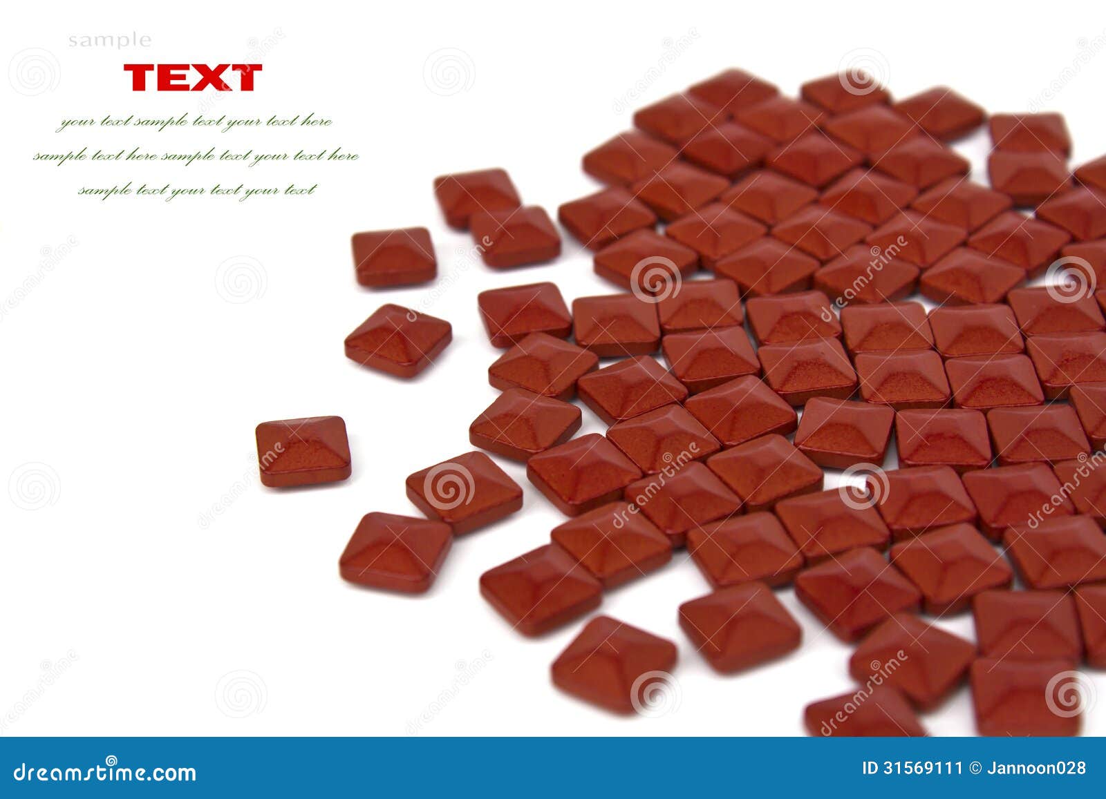 Red Square Medicinal Pills Stock Image - Image: 31569111
