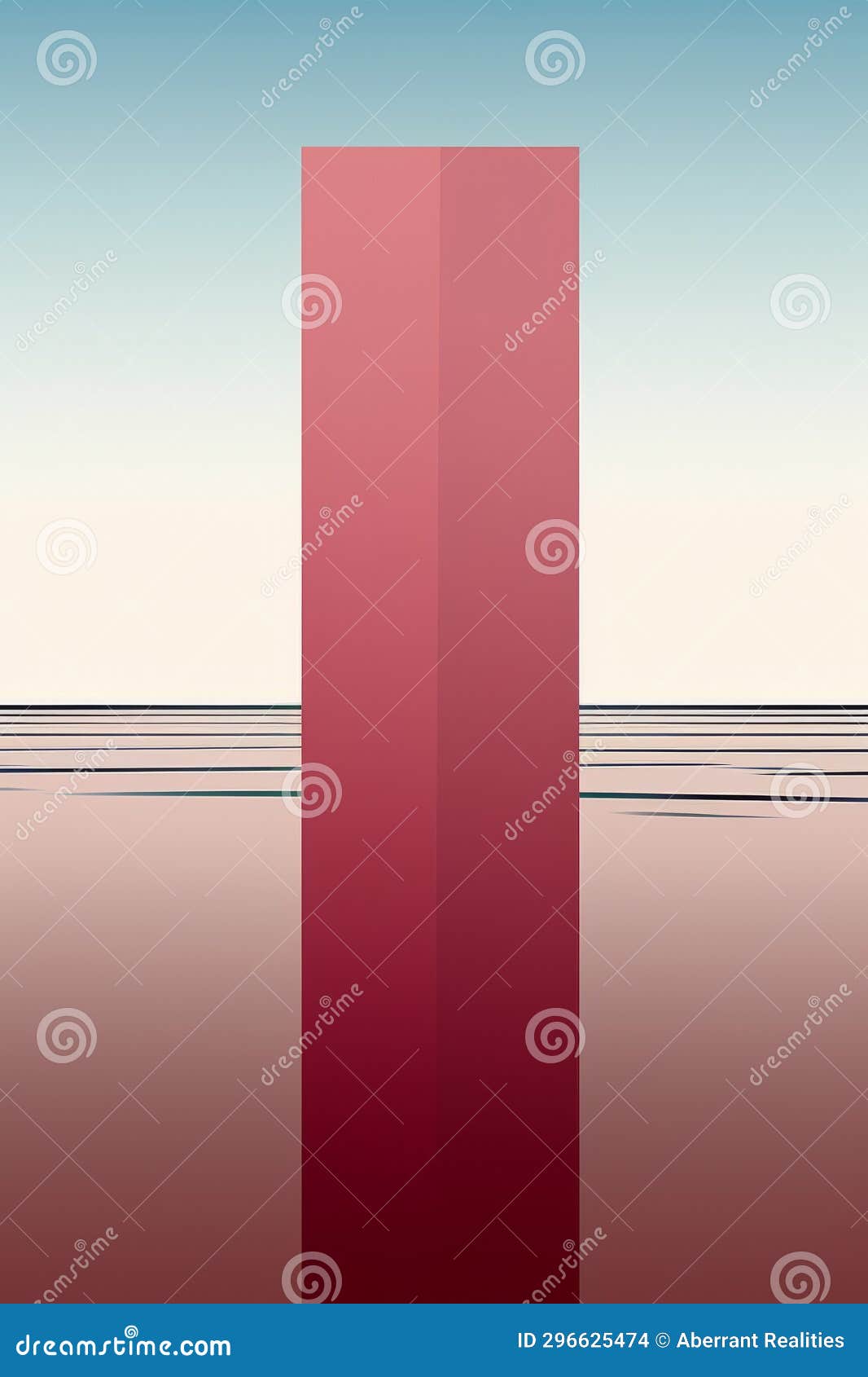 A Red Square in the Middle of the Ocean Stock Illustration ...