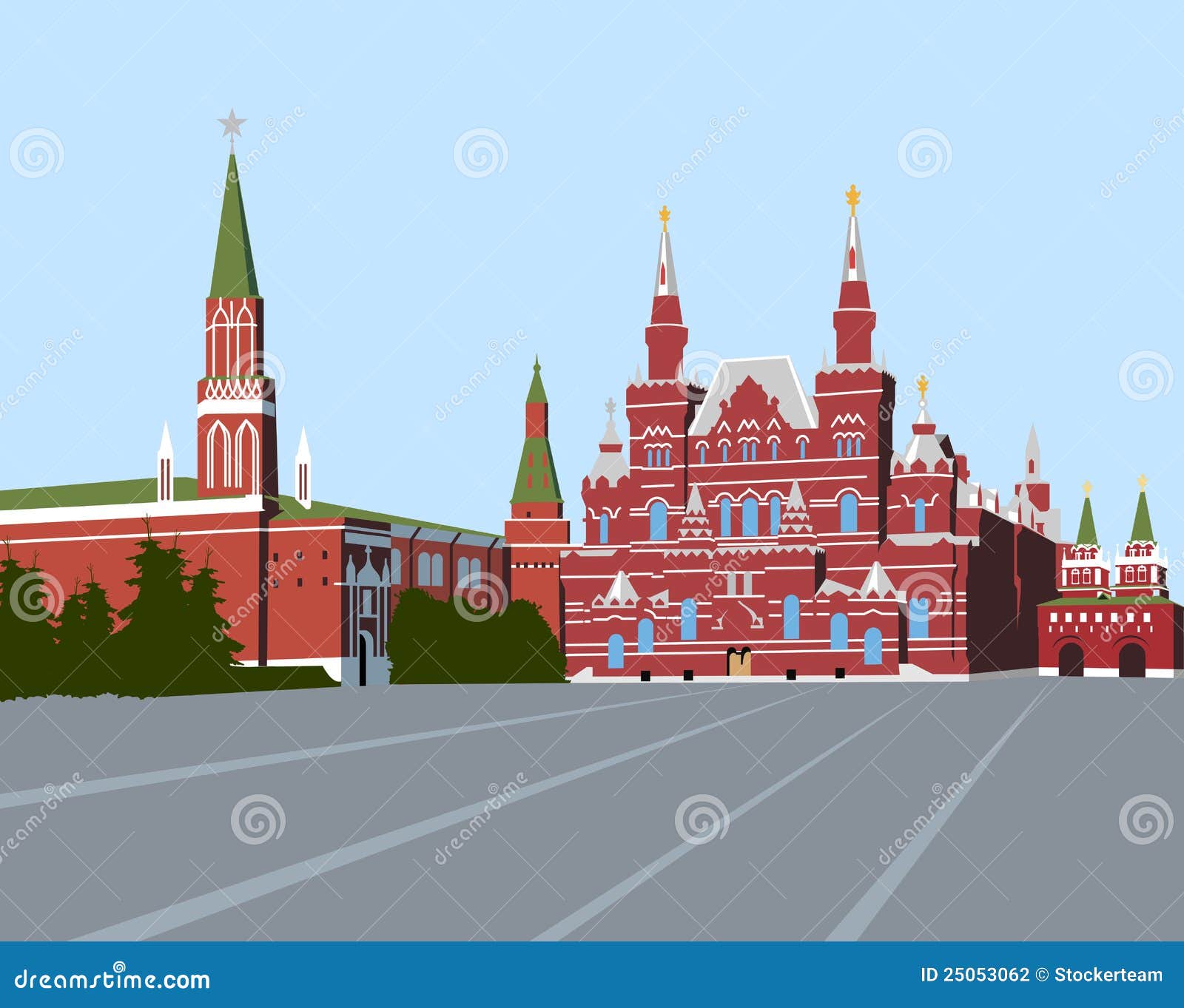 Red Square Moscow stock illustration. Illustration of square - 25053062