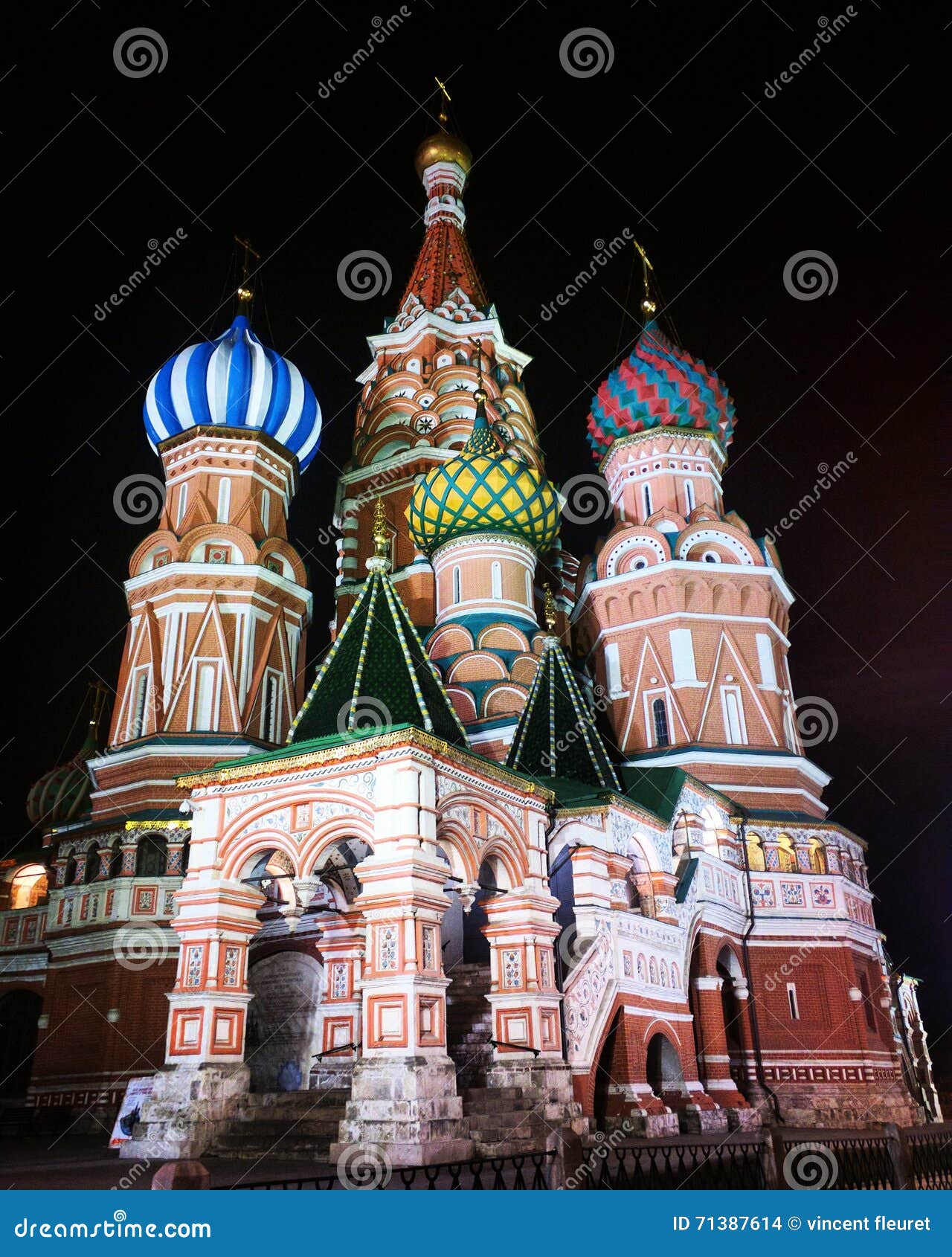 Red Square Moscow Cathedral by Night Stock Photo - Image of cathedral ...