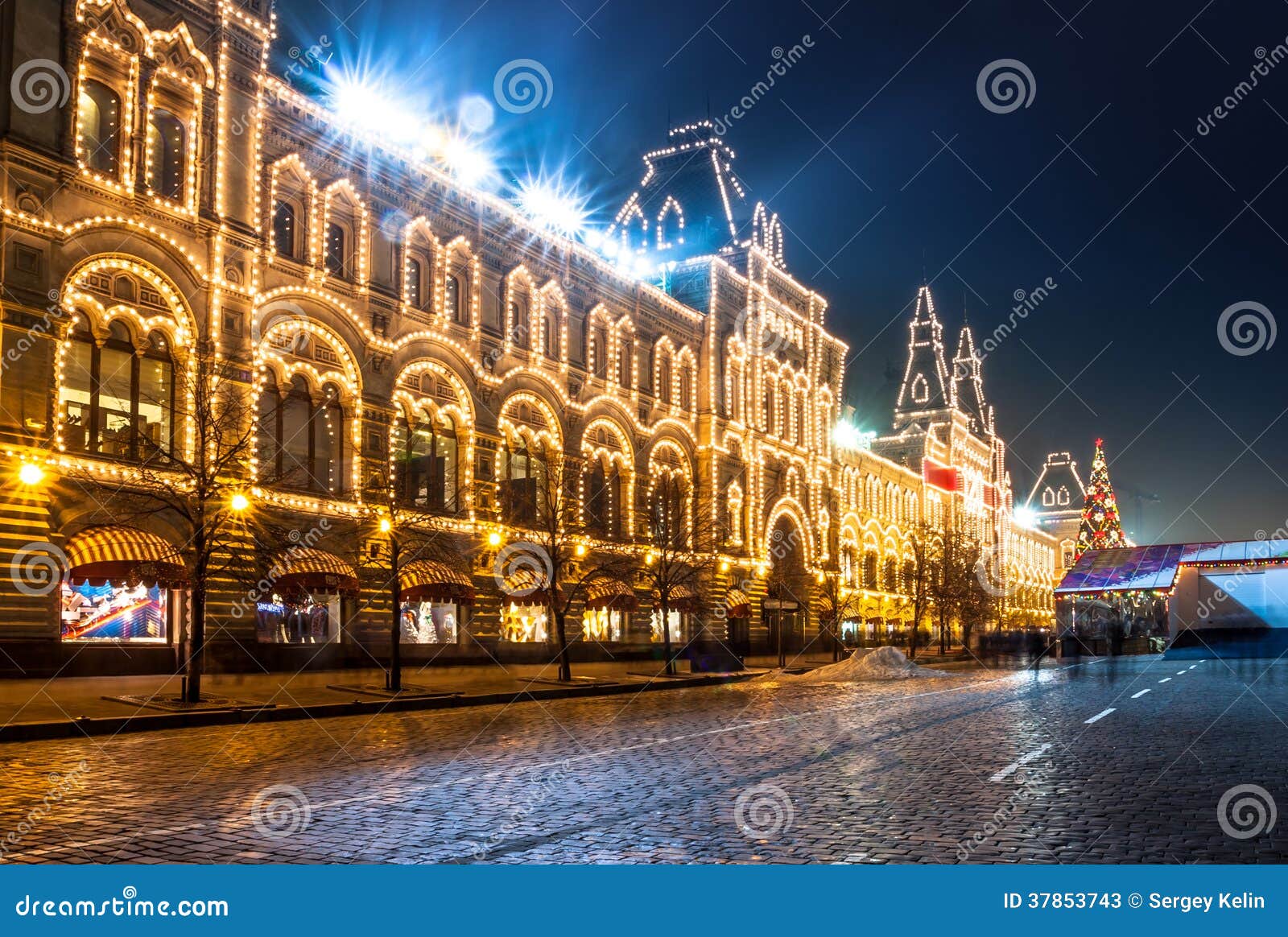 Red Square and Moscow State Department Store (GUM) at Night. Stock ...