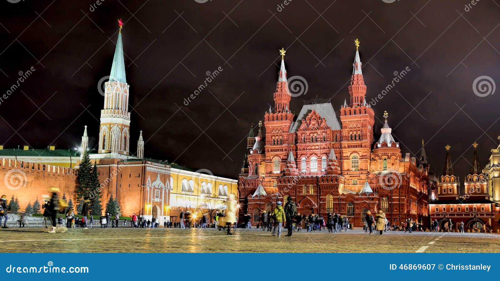 Red square at night editorial photography. Image of gold - 46869607