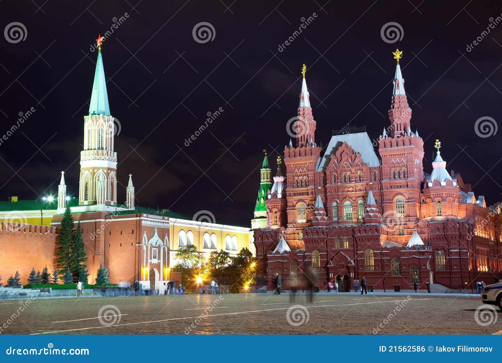 Red Square in Night. Moscow, Russia Stock Photo - Image of illuminated ...