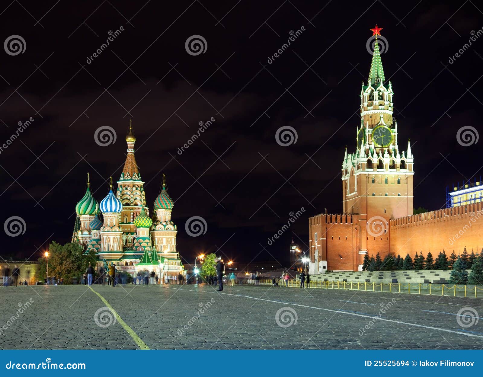 Red Square in Night. Moscow Stock Photo - Image of exterior, cathedral ...