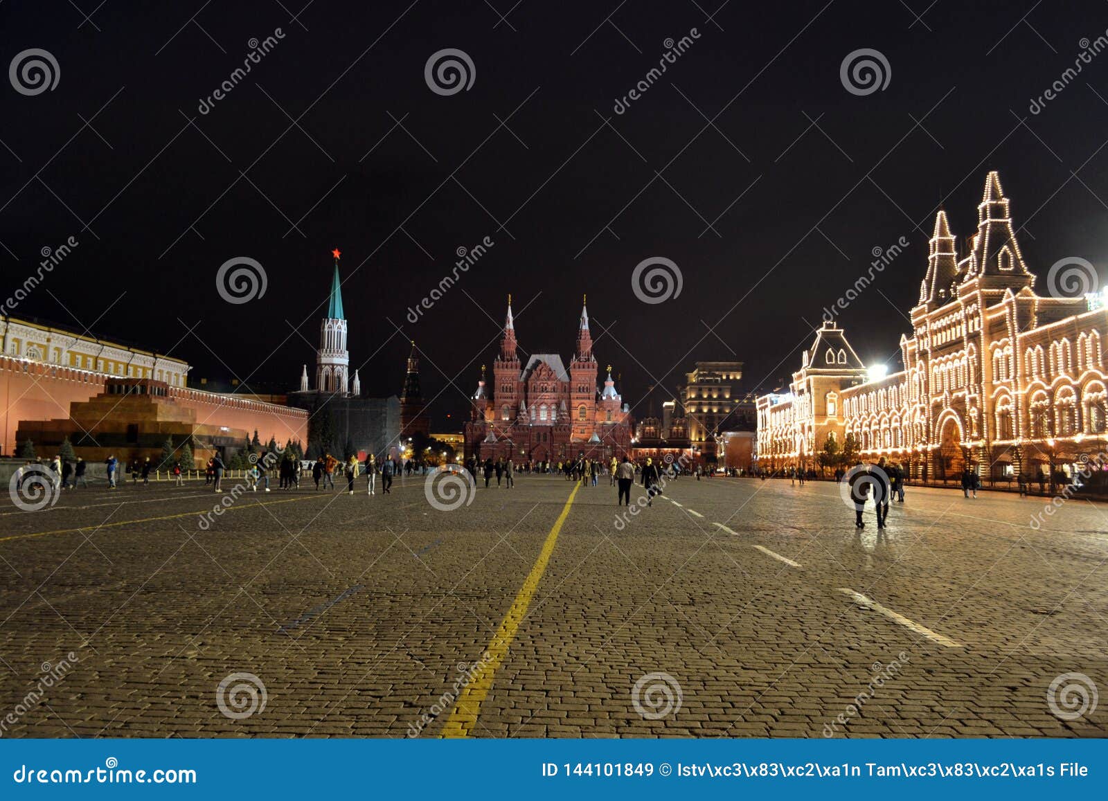 Red Square at Night in Moscow Editorial Stock Image - Image of outdoor ...