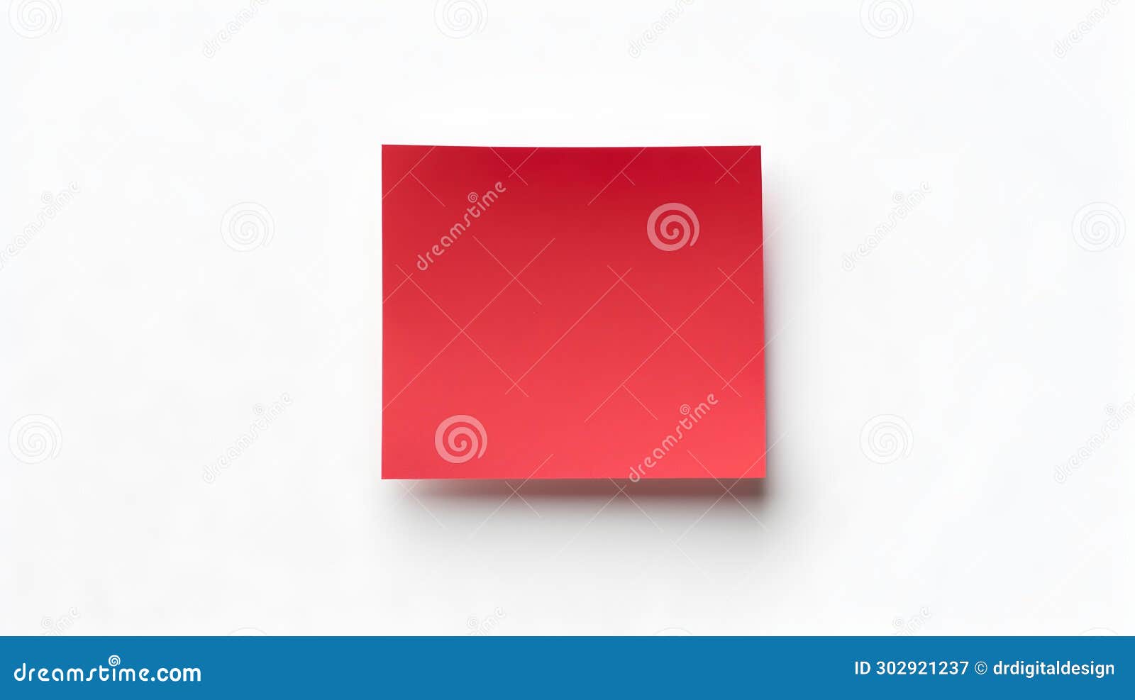 Red Square Paper Note on a White Background. Brainstorming Template ...