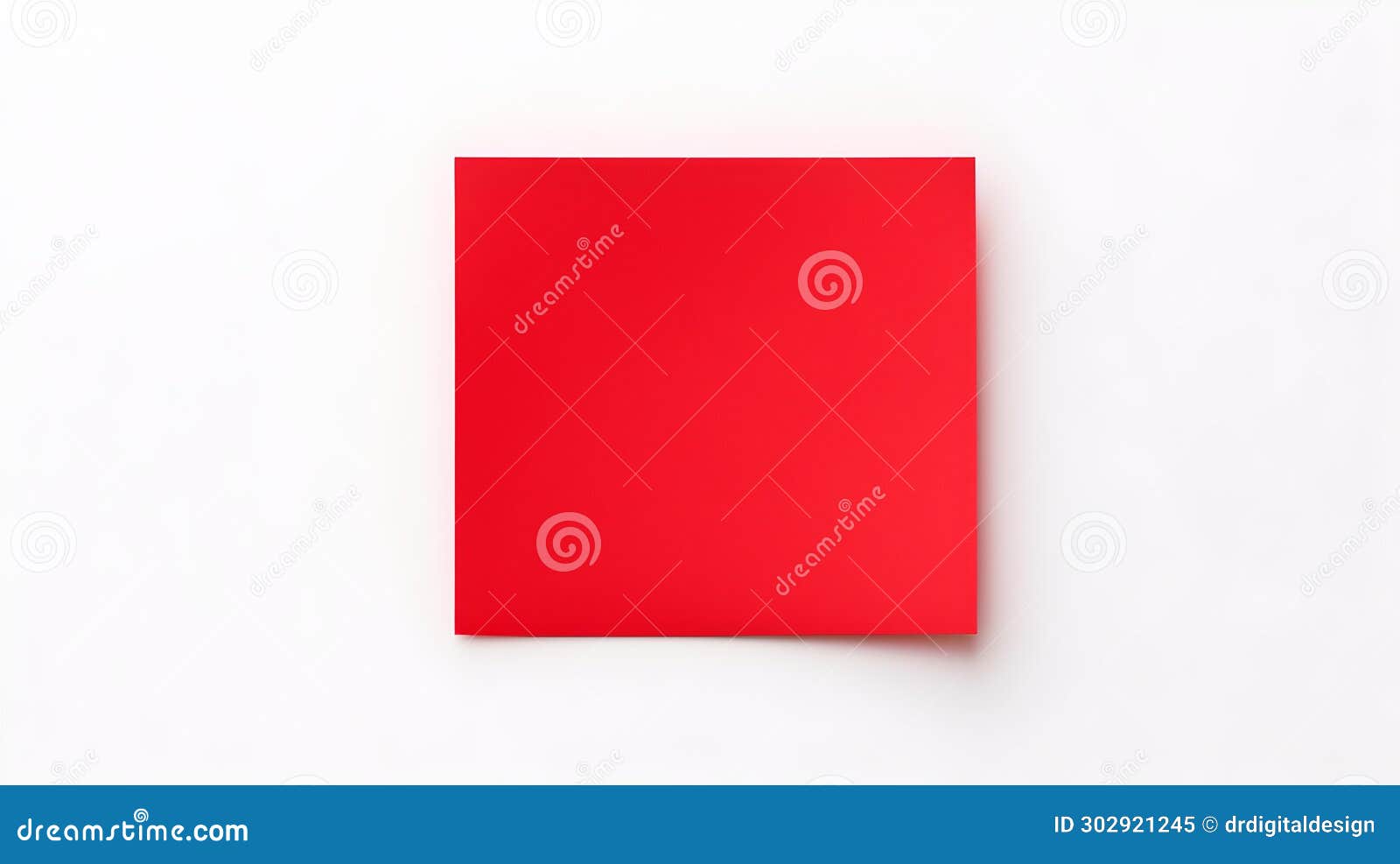 Red Square Paper Note on a White Background. Brainstorming Template ...
