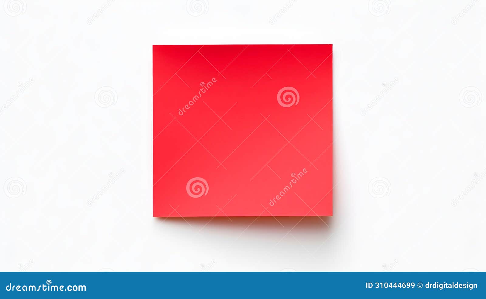 Red Square Paper Note on a White Background. Brainstorming Template ...