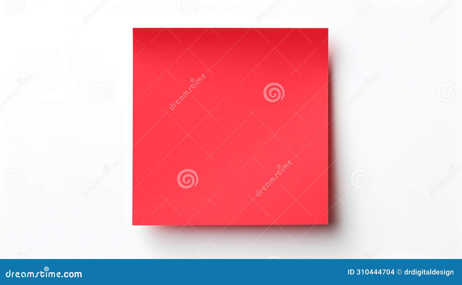 Red Square Paper Note on a White Background. Brainstorming Template ...