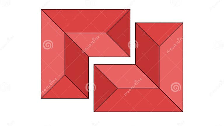 A Red Square with a Red Triangle on Top of it Stock Illustration ...