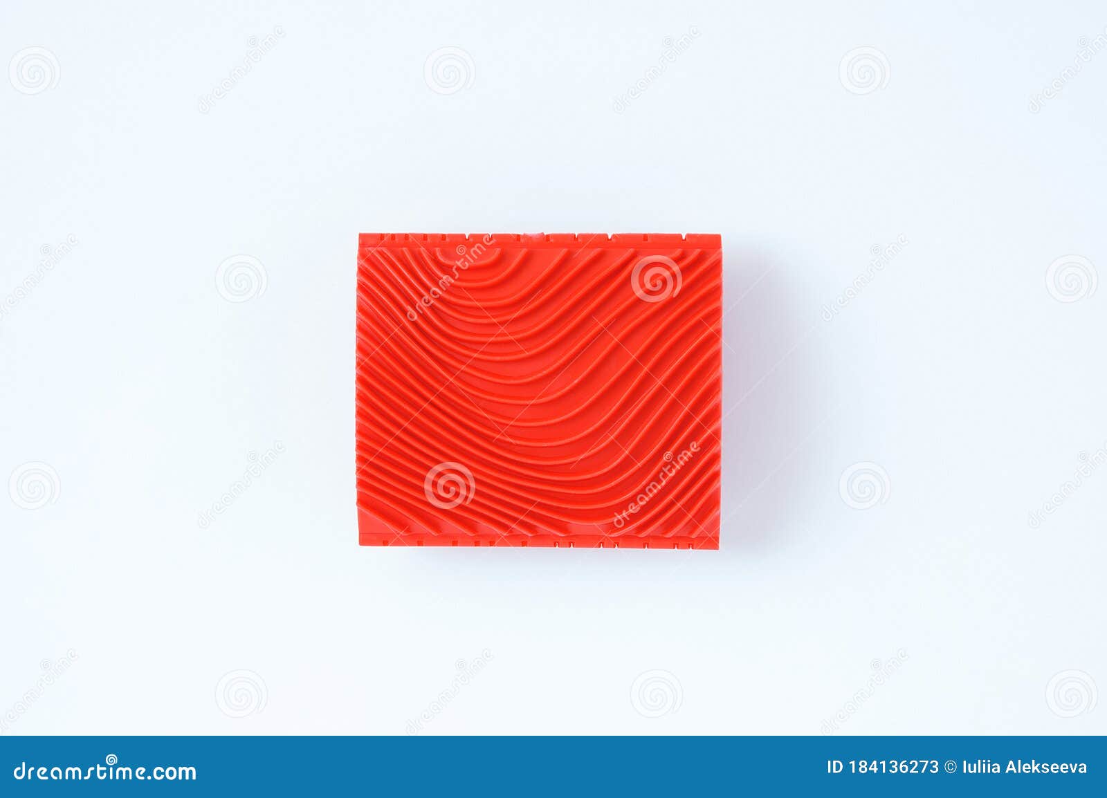 Red Square Rubber Decorative Stamp for Simulating a Wood Texture on ...