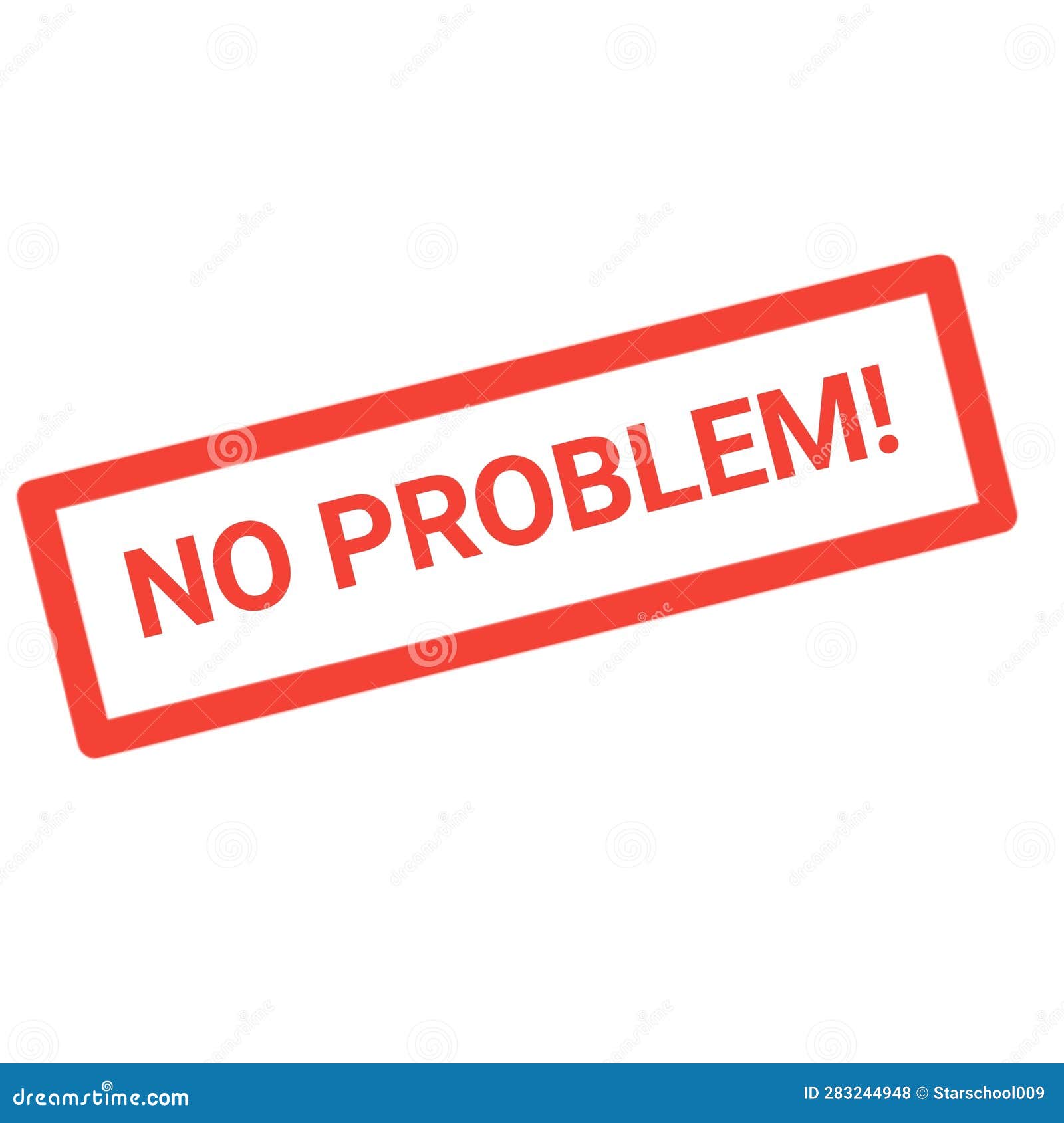 RED SQUARE RUBBER STAMP on WHITE - NO PROBLEM Stock Illustration ...