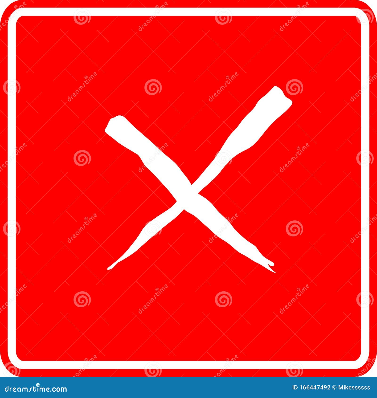 Wrong Red Sign with White X Symbol Stock Vector - Illustration of white ...