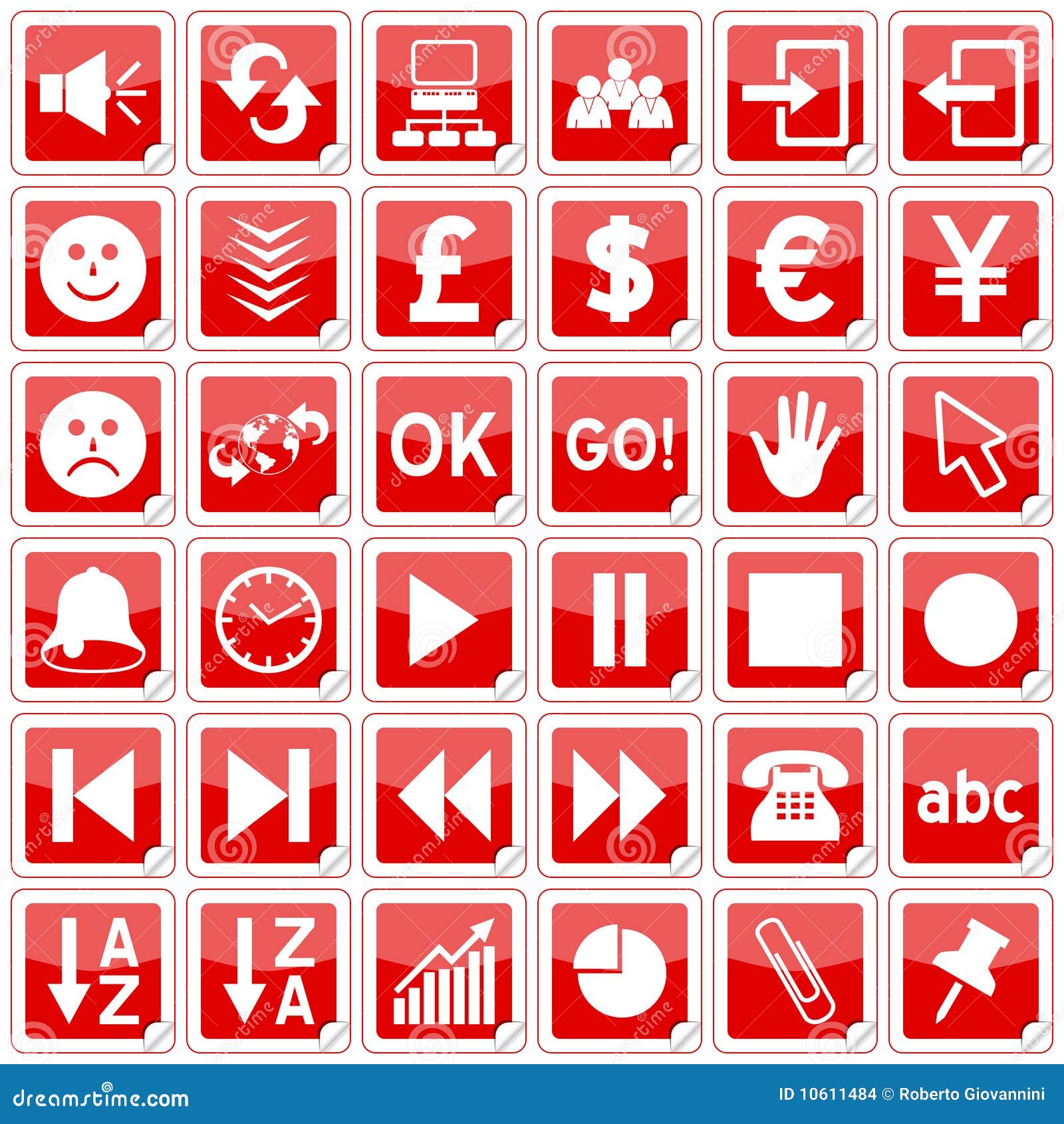 Red Square Stickers Icons 3 Stock Illustrations – 4 Red Square Stickers ...