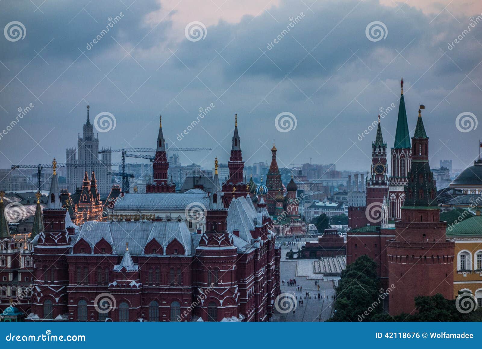 Red Square at sunset stock photo. Image of moscow, russia - 42118676