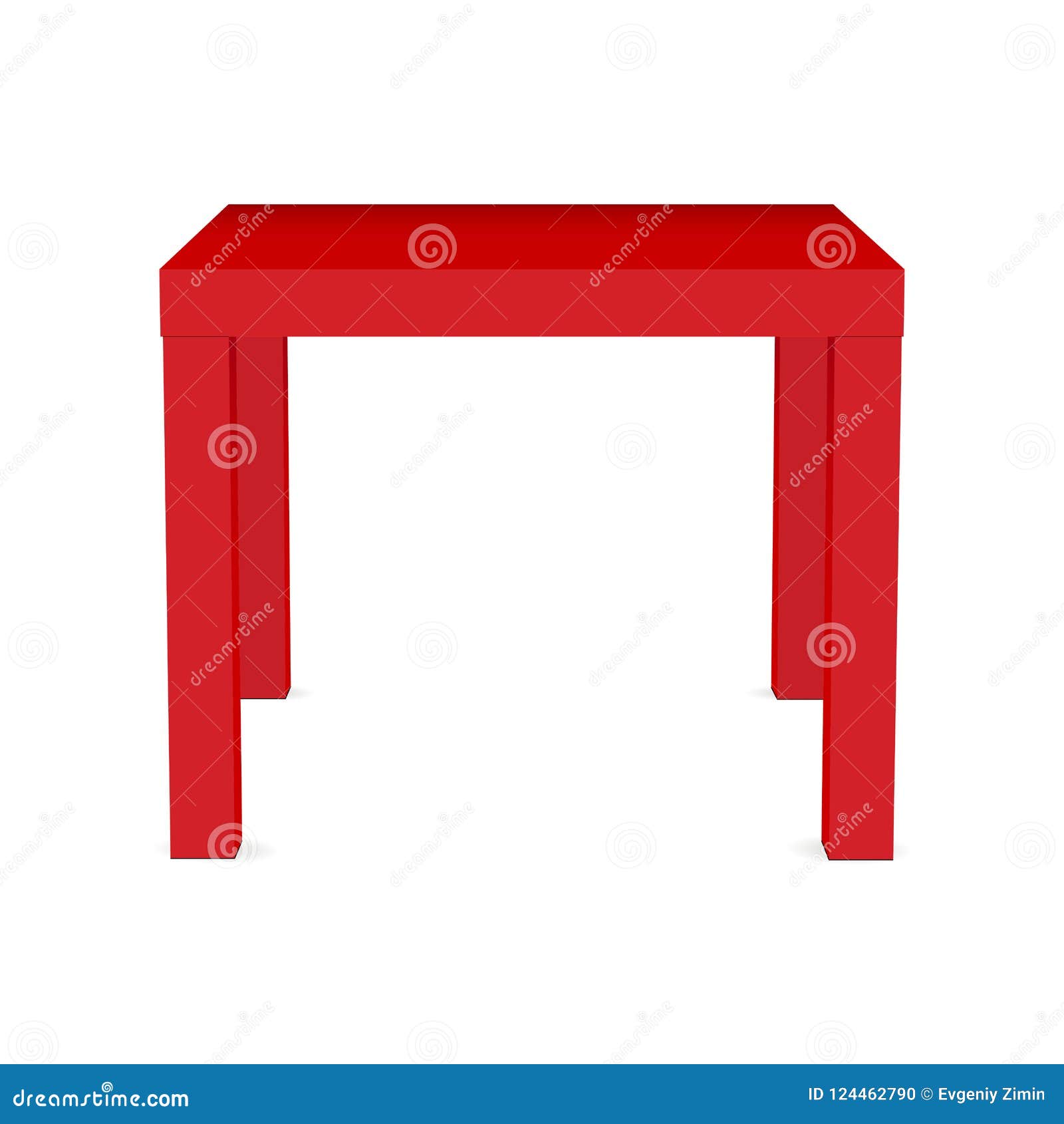 Red Square Table Mock Up Isolated Stock Vector - Illustration of living ...