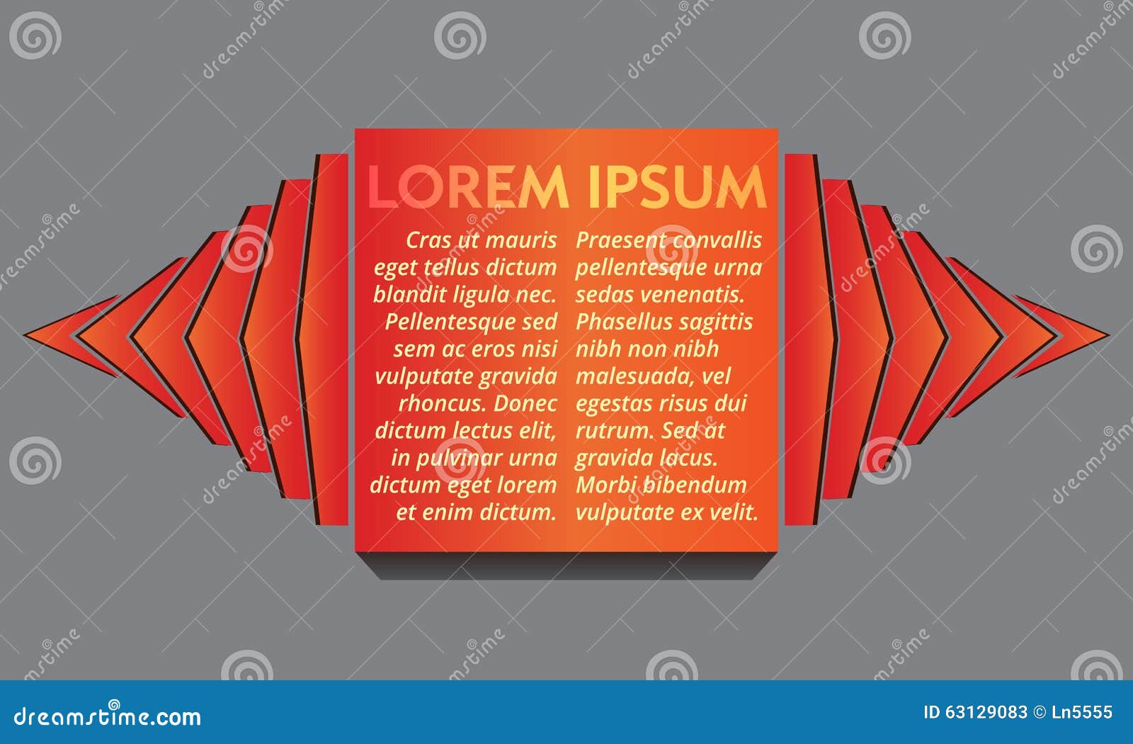 Red Square Text Layout with Decorative Sidepieces Stock Vector ...