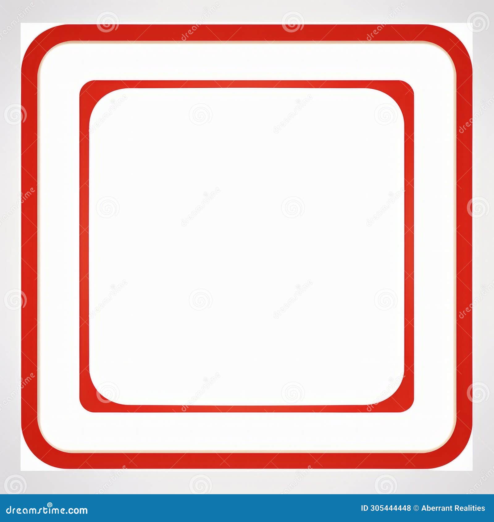 A Red Square with a White Border on a White Background Stock ...