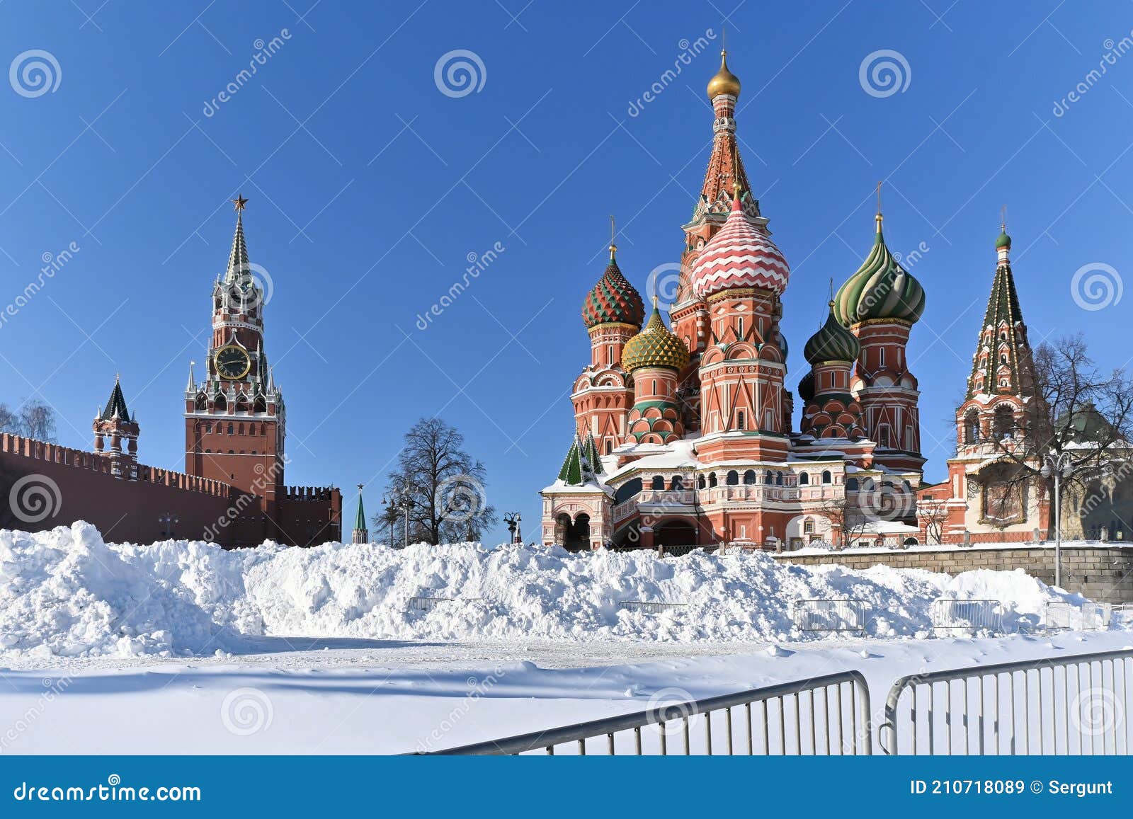 Red Square in winter stock image. Image of moscow, blue - 210718089
