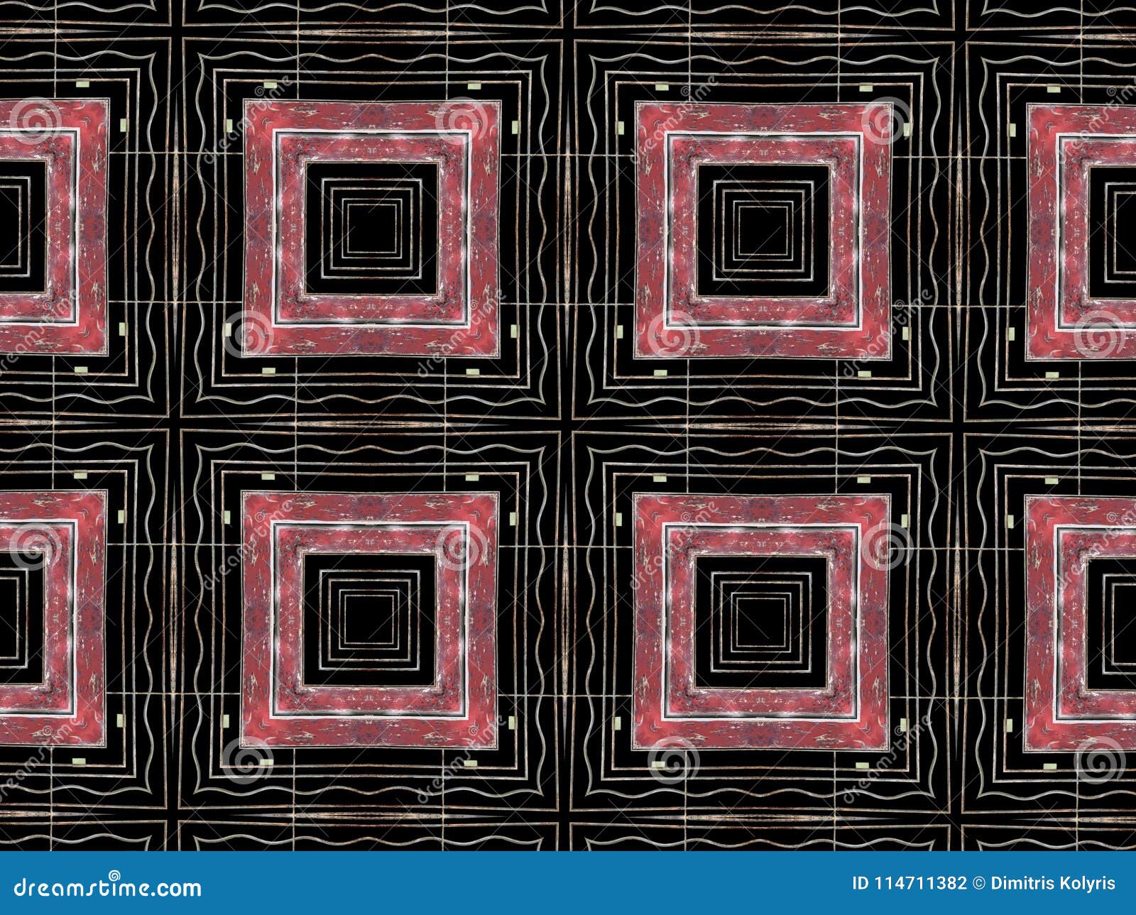 Red Squares Geometric Shapes Pattern Stock Illustration - Illustration ...