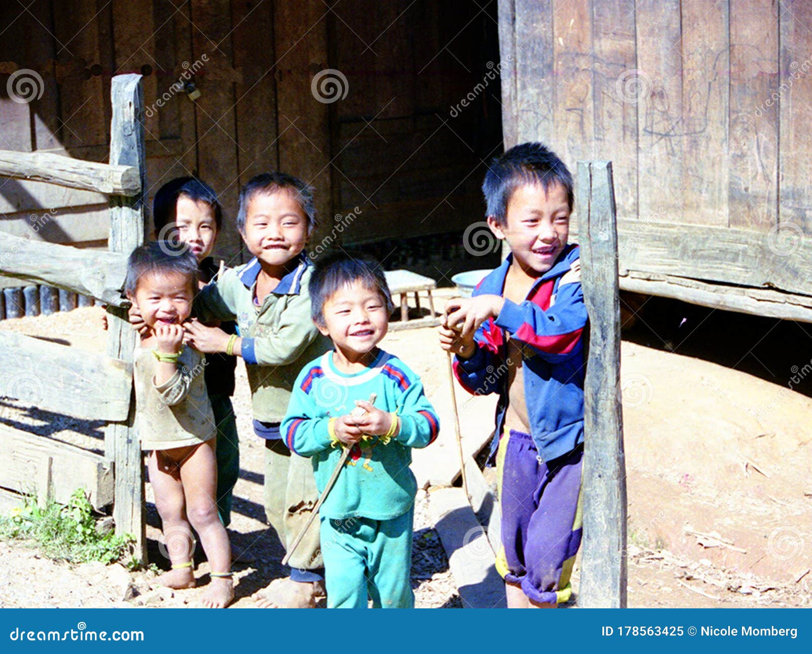 Children from Laos on a Farm Editorial Image - Image of laos, village ...