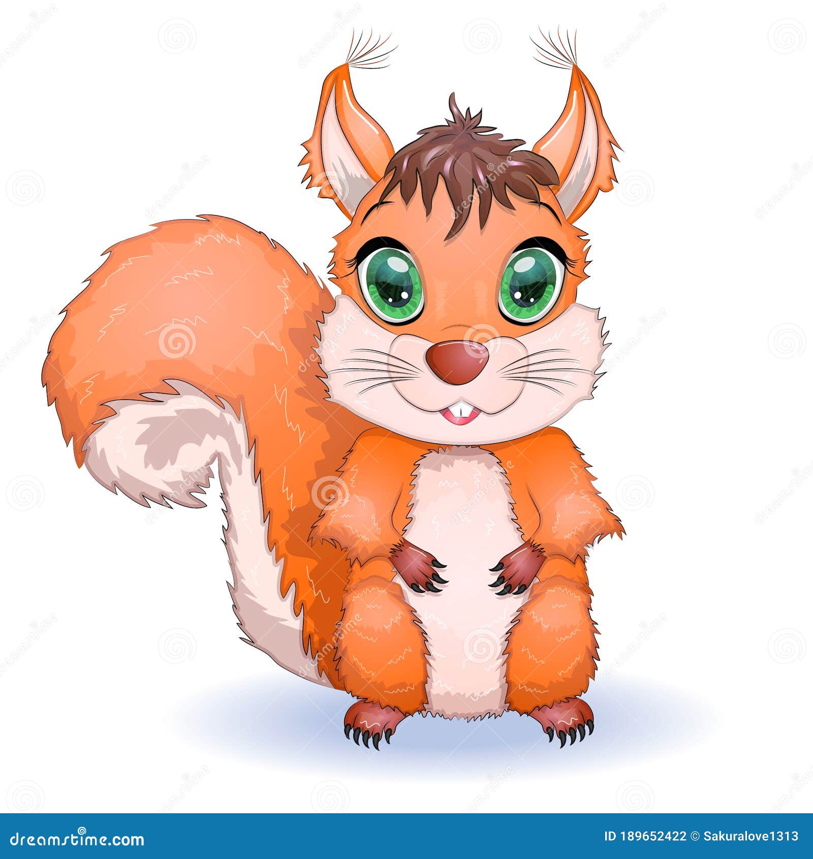 Red Squirrel, Front View Of Sciurus Vulgaris, Isolated On White ...