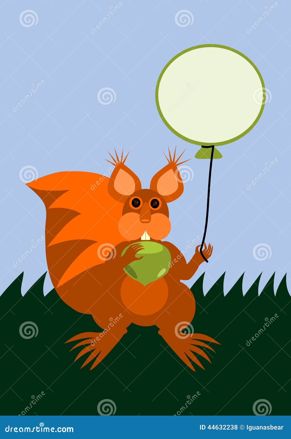 Red Squirrel Holding Balloon with Empty Place Stock Vector ...