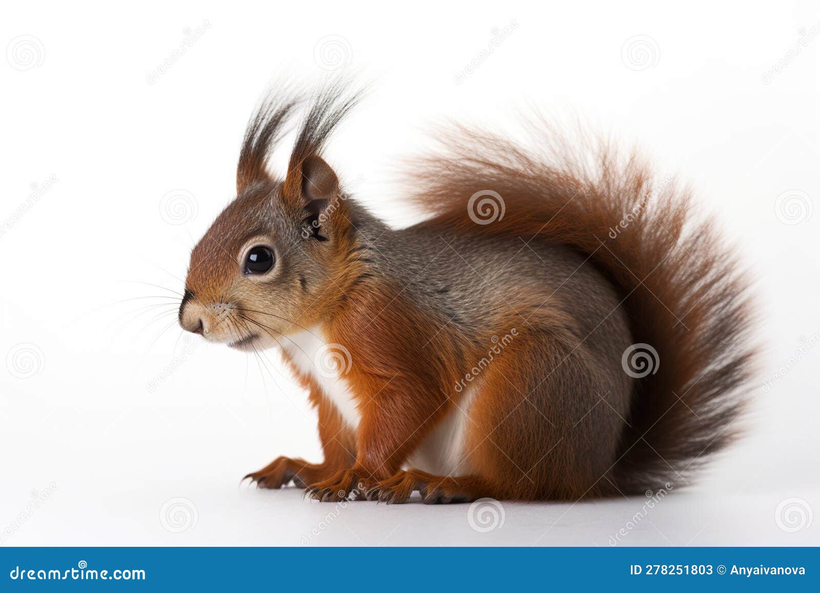A Red Squirrel Sitting on a White Surface. Generative AI Image. Stock ...