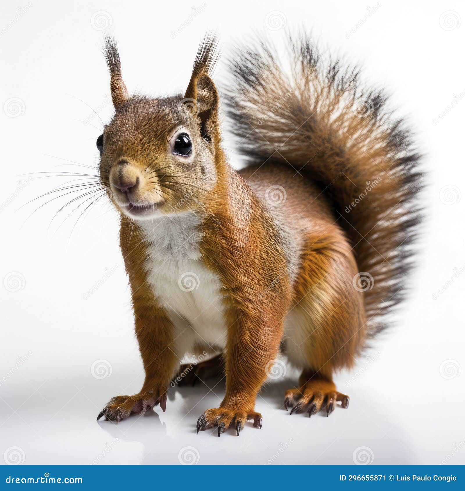 A Cute Red Squirrel Standing Tall on Its Hind Legs Stock Image - Image ...