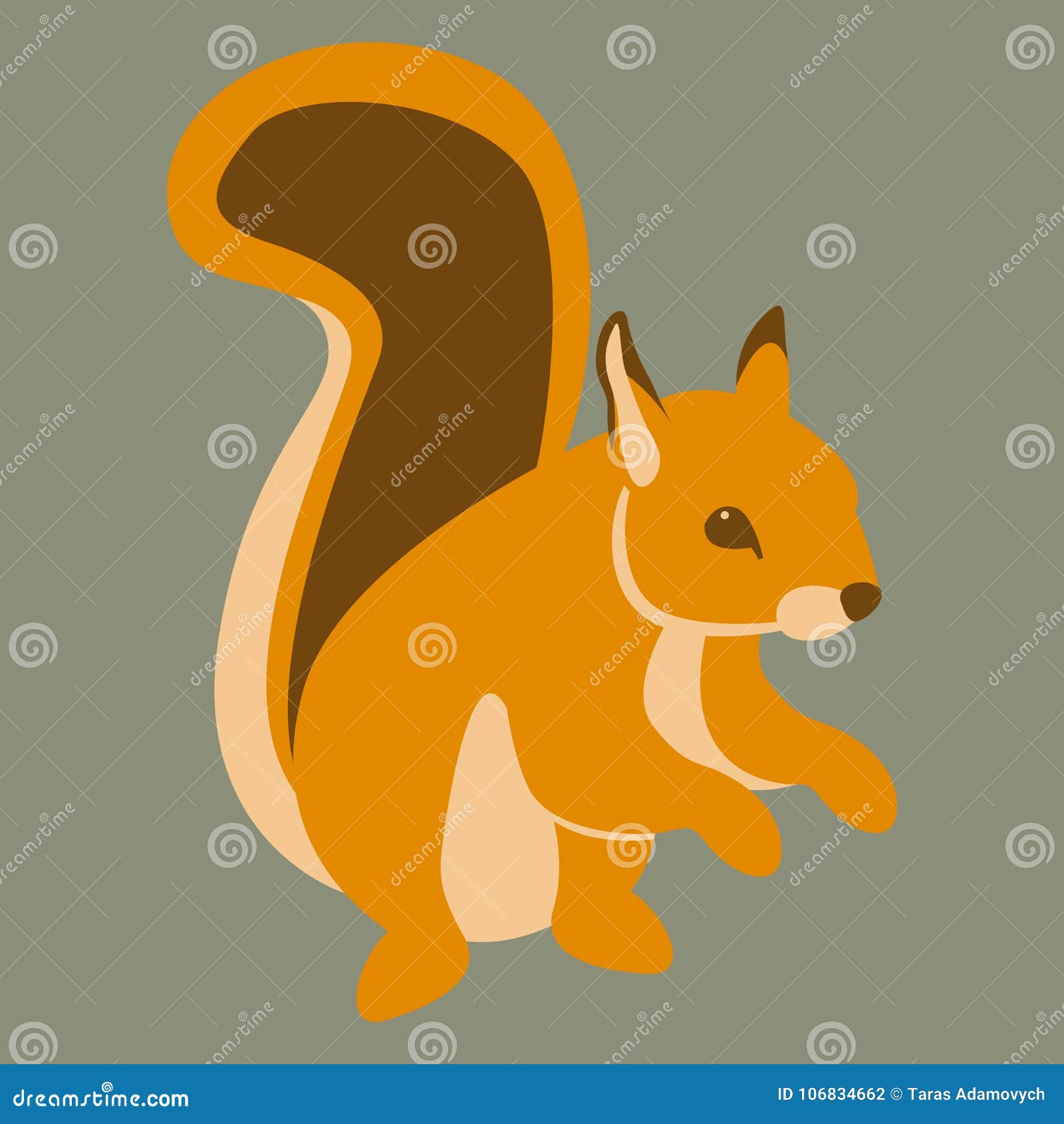 Red Squirrel Vector Illustration Flat Style Profile Side Stock Vector ...
