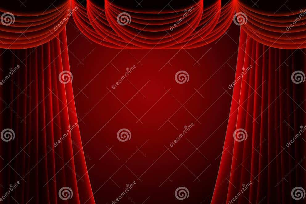 Red stage curtain stock photo. Image of silver, manege - 15656536