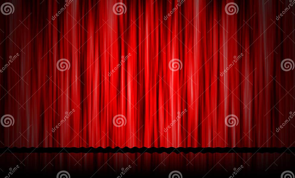 Red stage curtain. stock illustration. Illustration of performance ...
