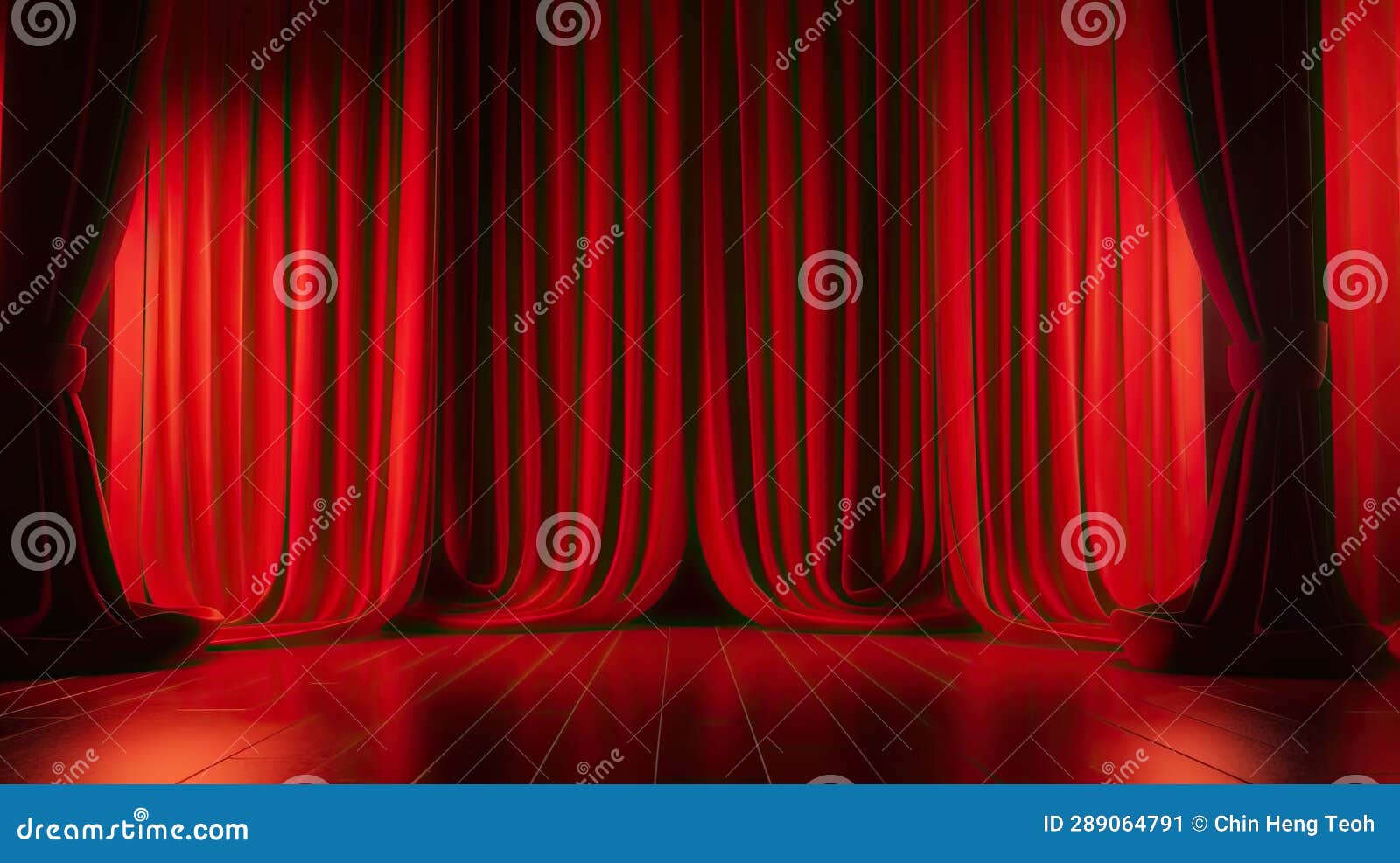 Red Stage Curtain with Spotlights Stock Image - Image of cinema, open ...