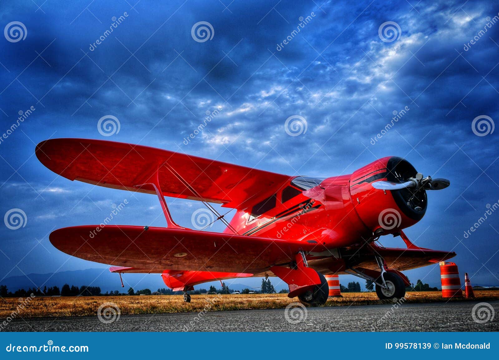 Red Staggerwing stock image. Image of famous, wing, staggerwing - 99578139