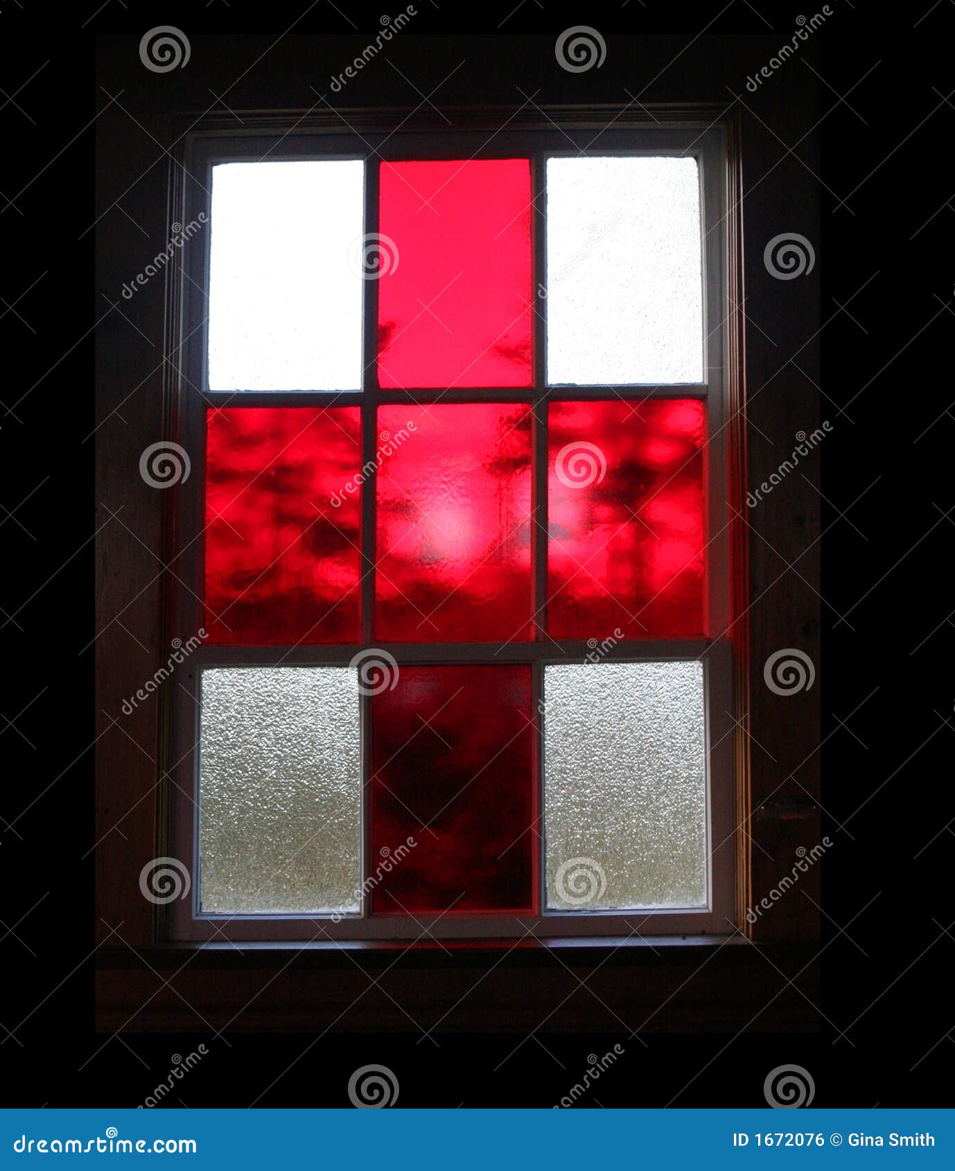 Red stained glass window stock photo. Image of interior - 1672076