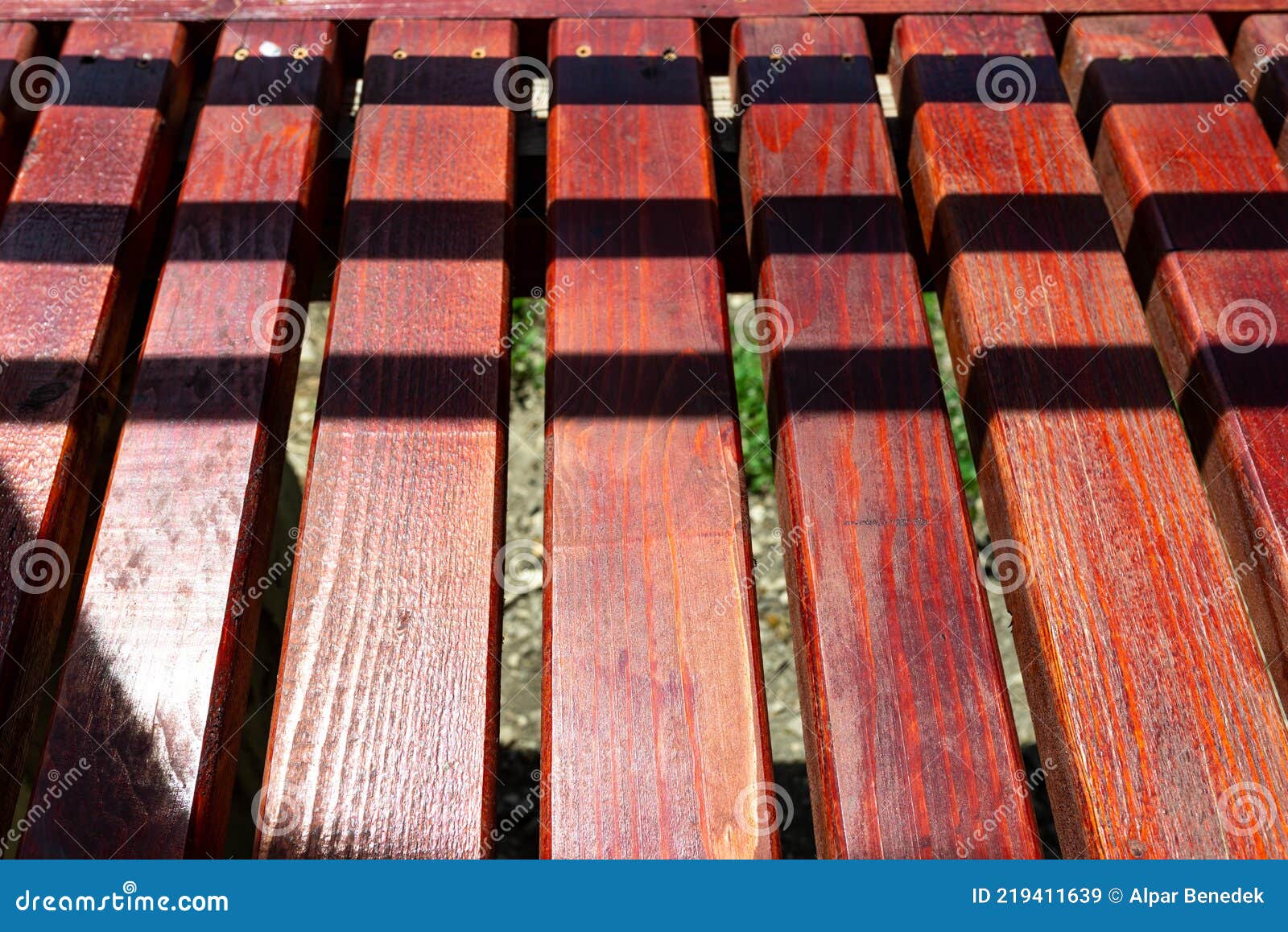 Red Stained Pine Board Deck in Harsh Sunlight Stock Image - Image of ...