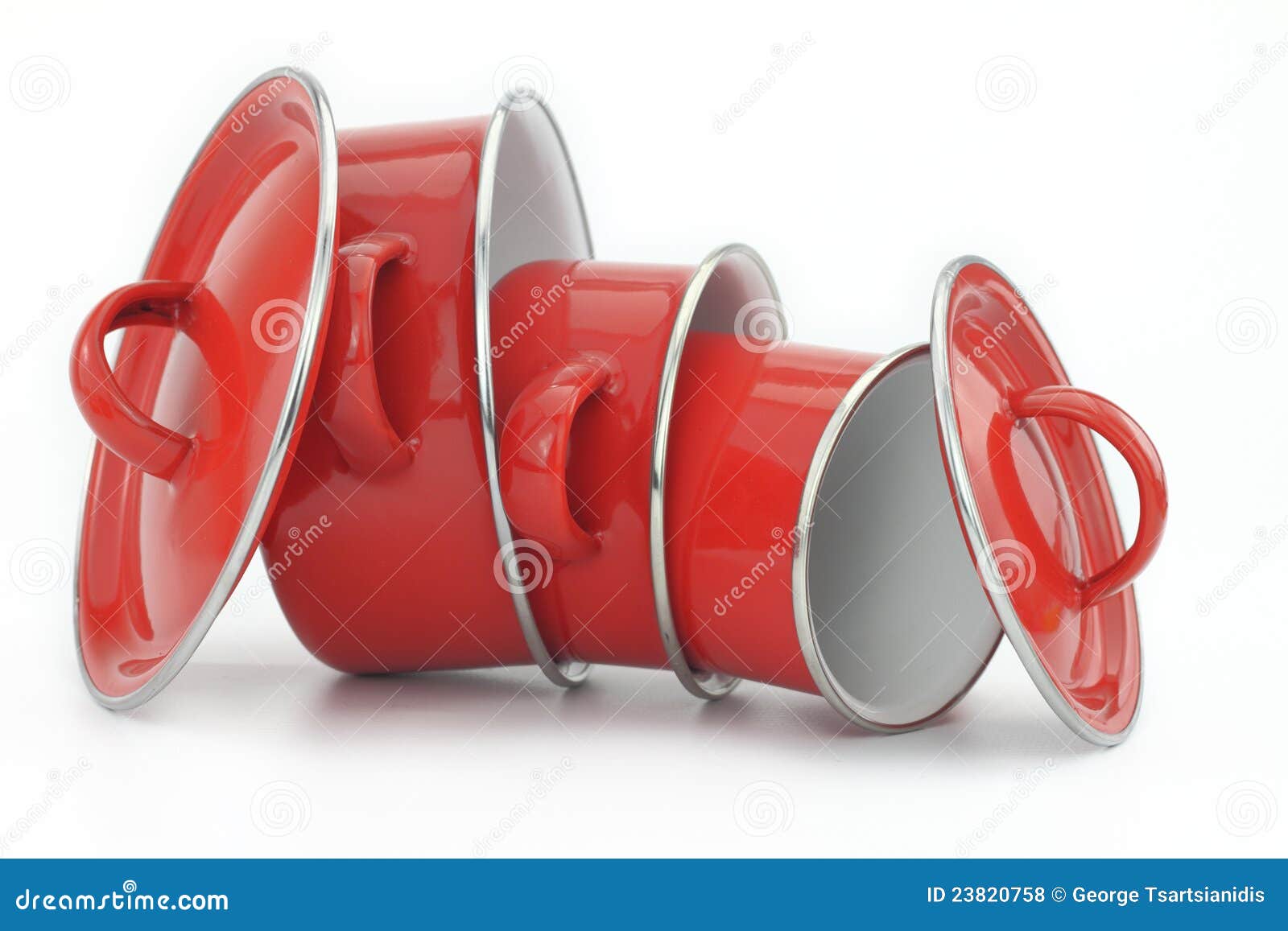 Red Stainless Steel Kitchenware Stock Photo - Image of frying, chef ...