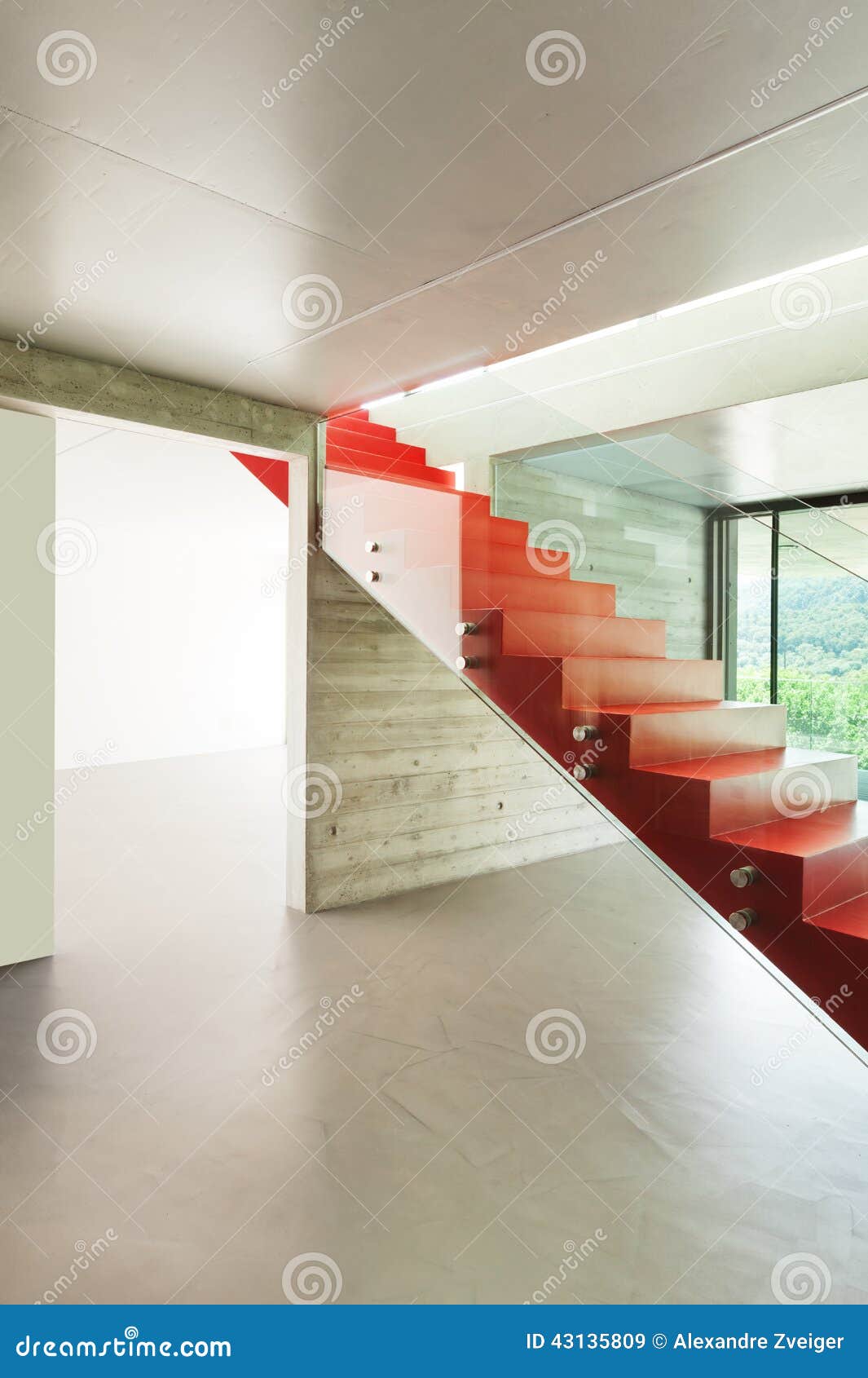Red staircase stock image. Image of luxury, inside, open - 43135809