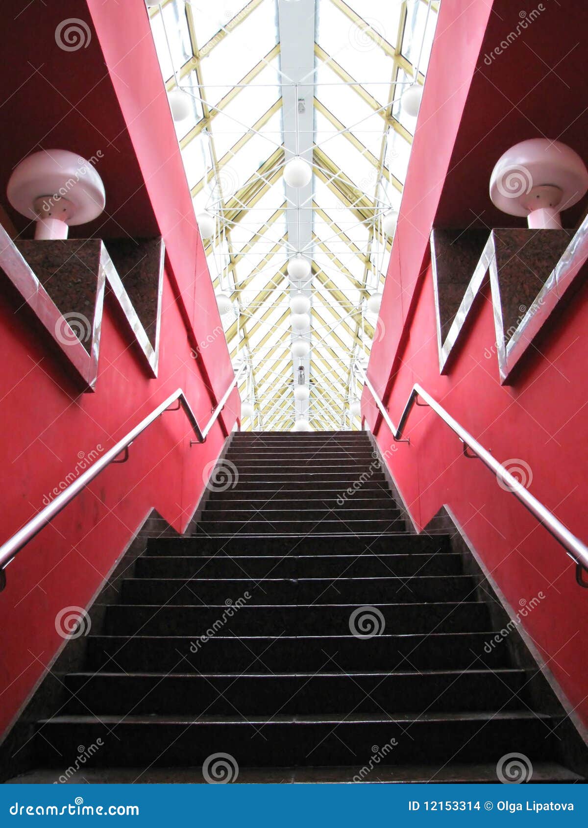 Red stairs stock photo. Image of built, steps, construction - 12153314