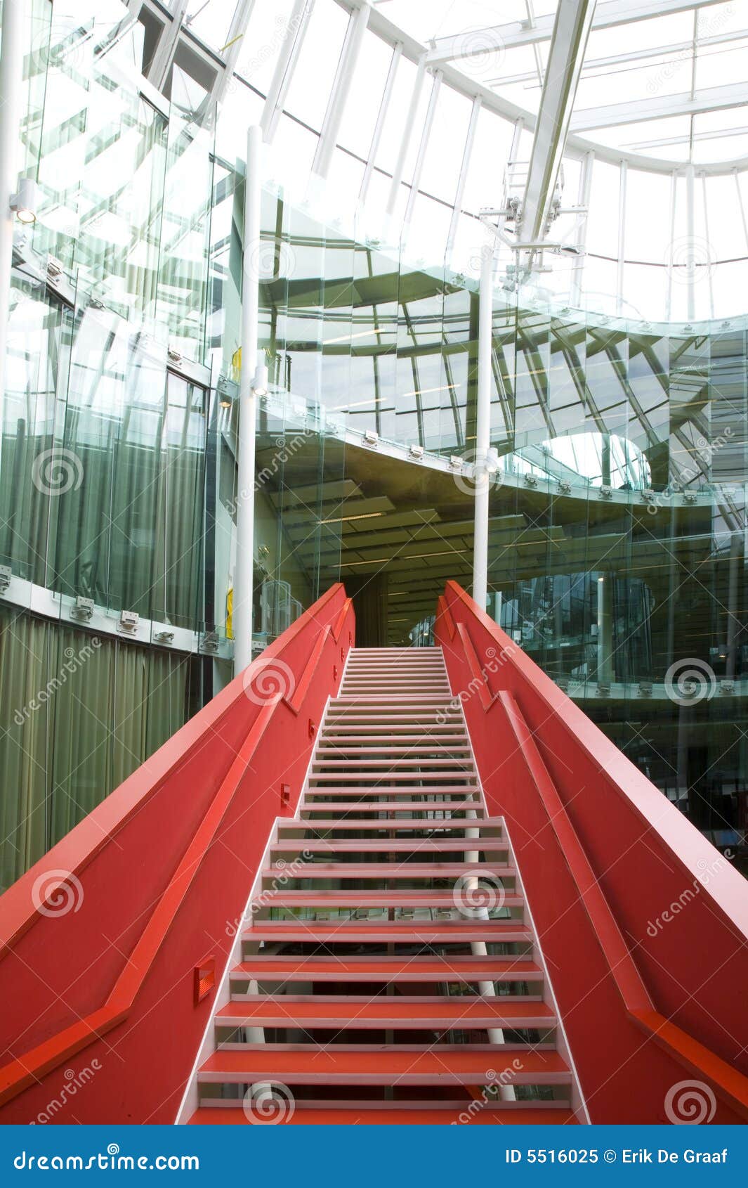 Red stairs stock image. Image of glass, step, staircase - 5516025
