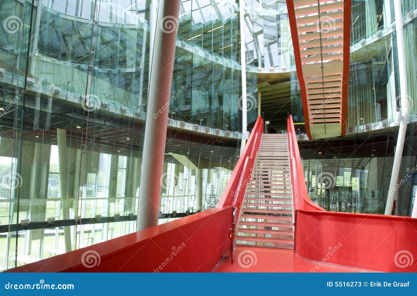 Red stairs stock image. Image of rail, step, stairway - 5516273