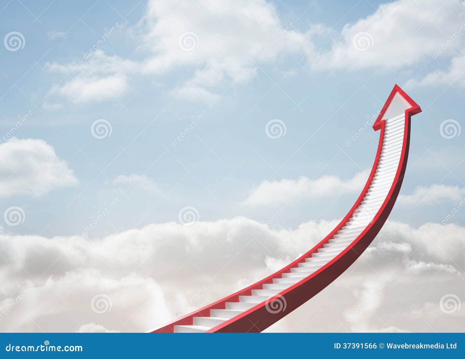 Red Stairs Arrow Pointing Up Stock Illustration - Illustration of ...