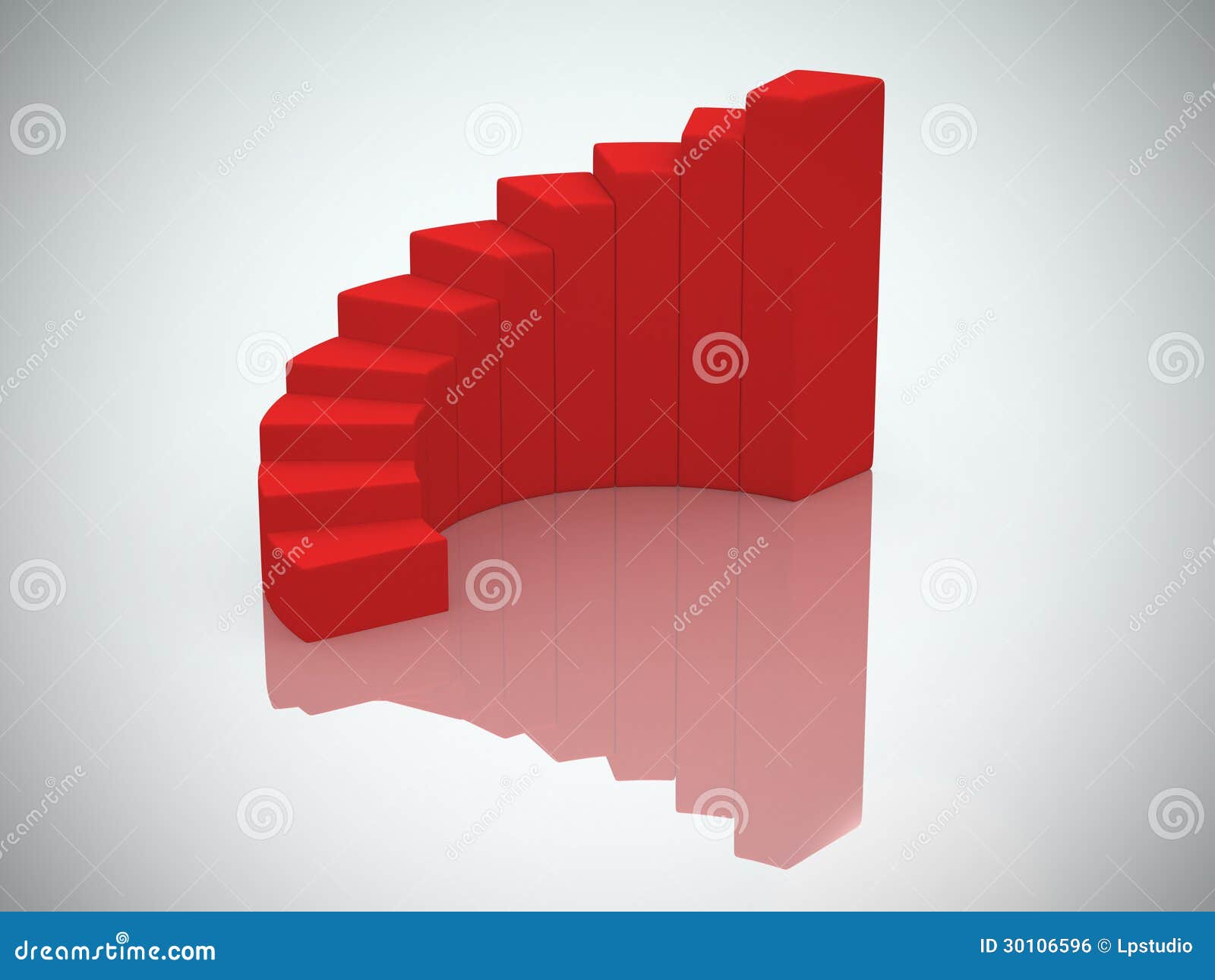 Red Stairs - 3d Render Illustration Stock Illustration - Illustration ...