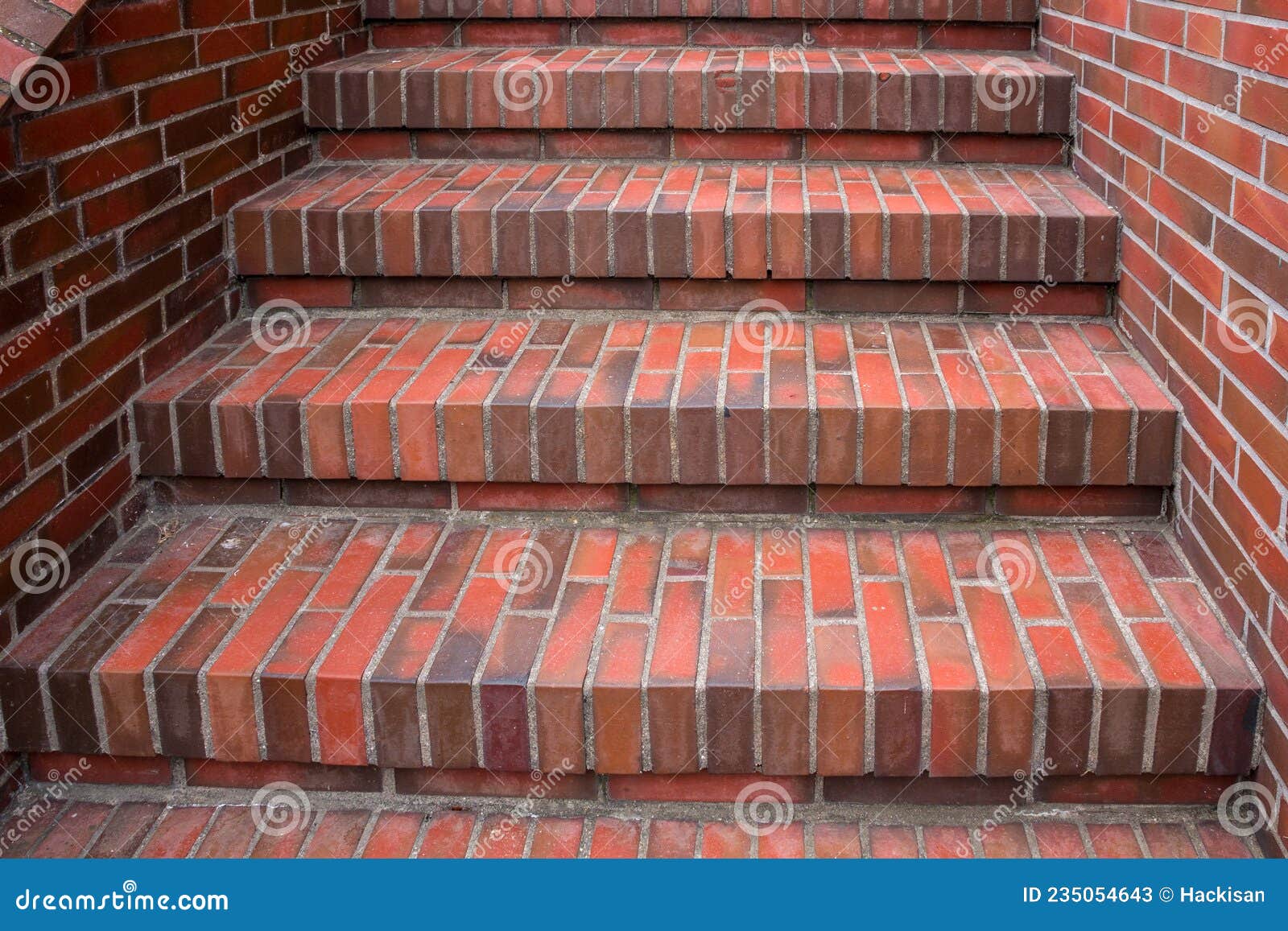 Red Stairs Made of Bricks Toward Somewhere Stock Image - Image of ...