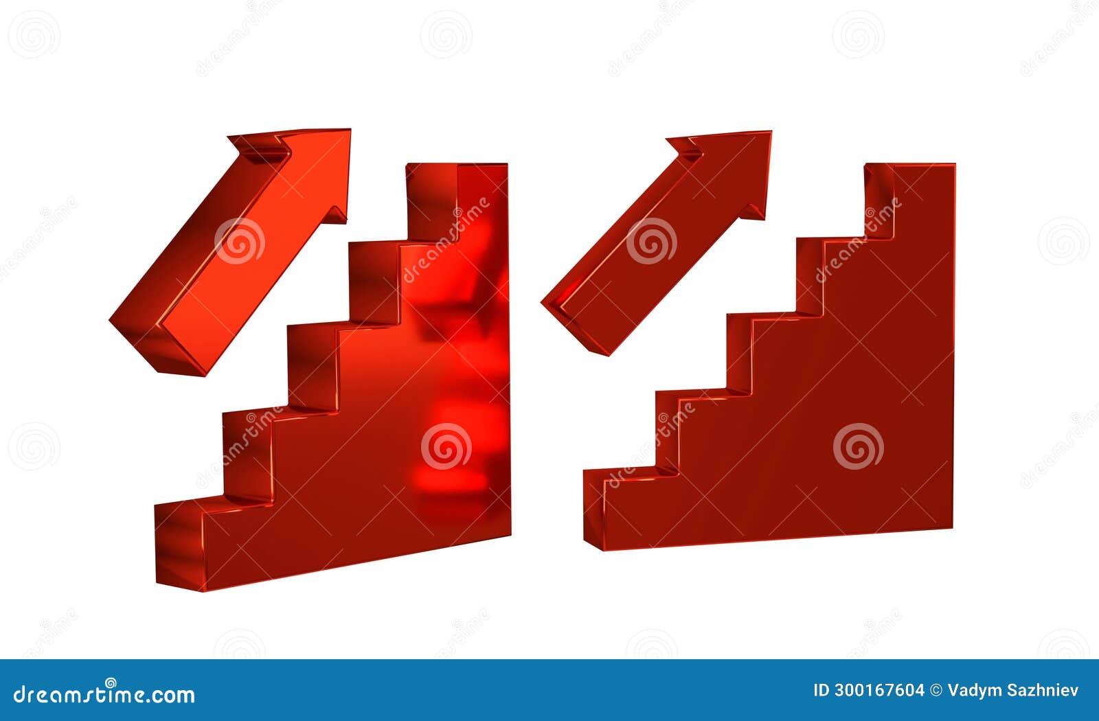 Red Stairs Up Icon Isolated on Transparent Background. Stock ...